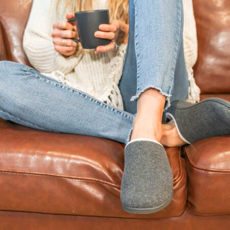 Womens Slipper - Grey | Footlogics Orthotics